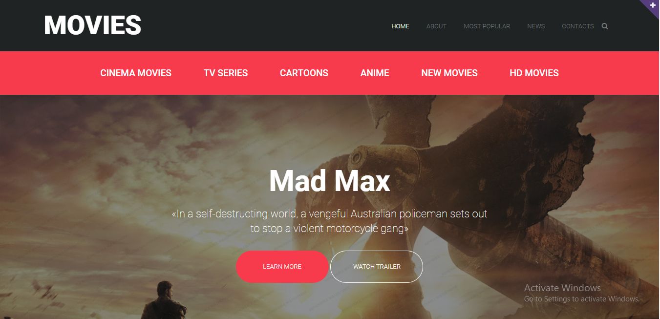 7 Amazing Movie Website Templates