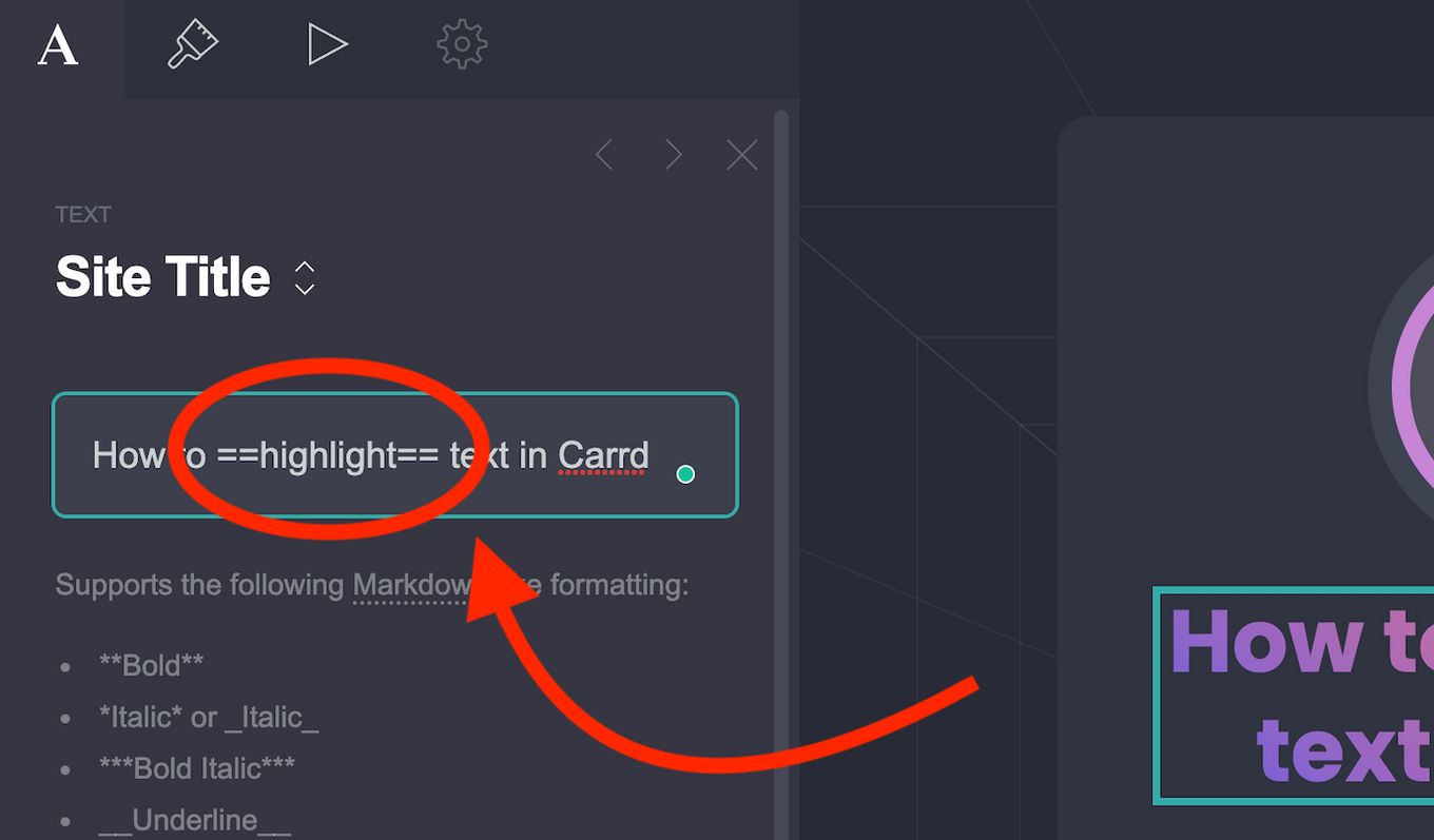 How To Highlight Text In Carrd Web Builder Two Ways 