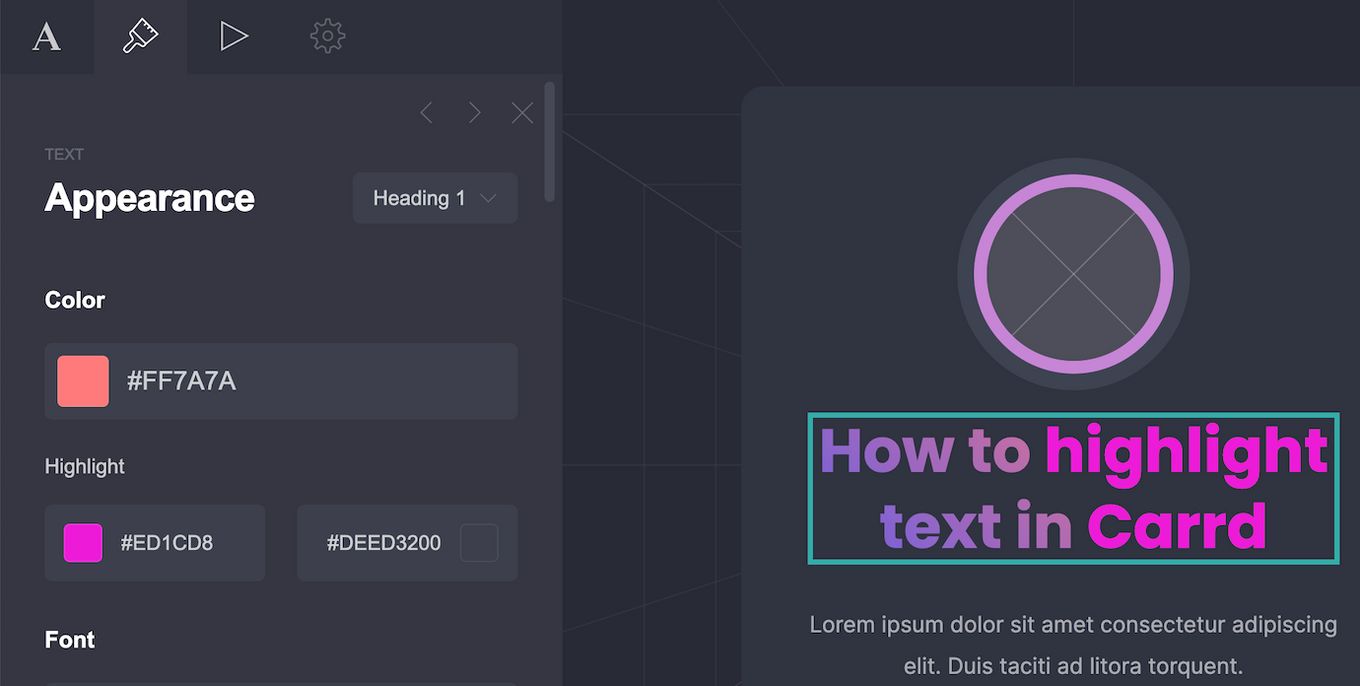 How To Highlight Text In Carrd Web Builder Two Ways Alvaro Trigo s Blog